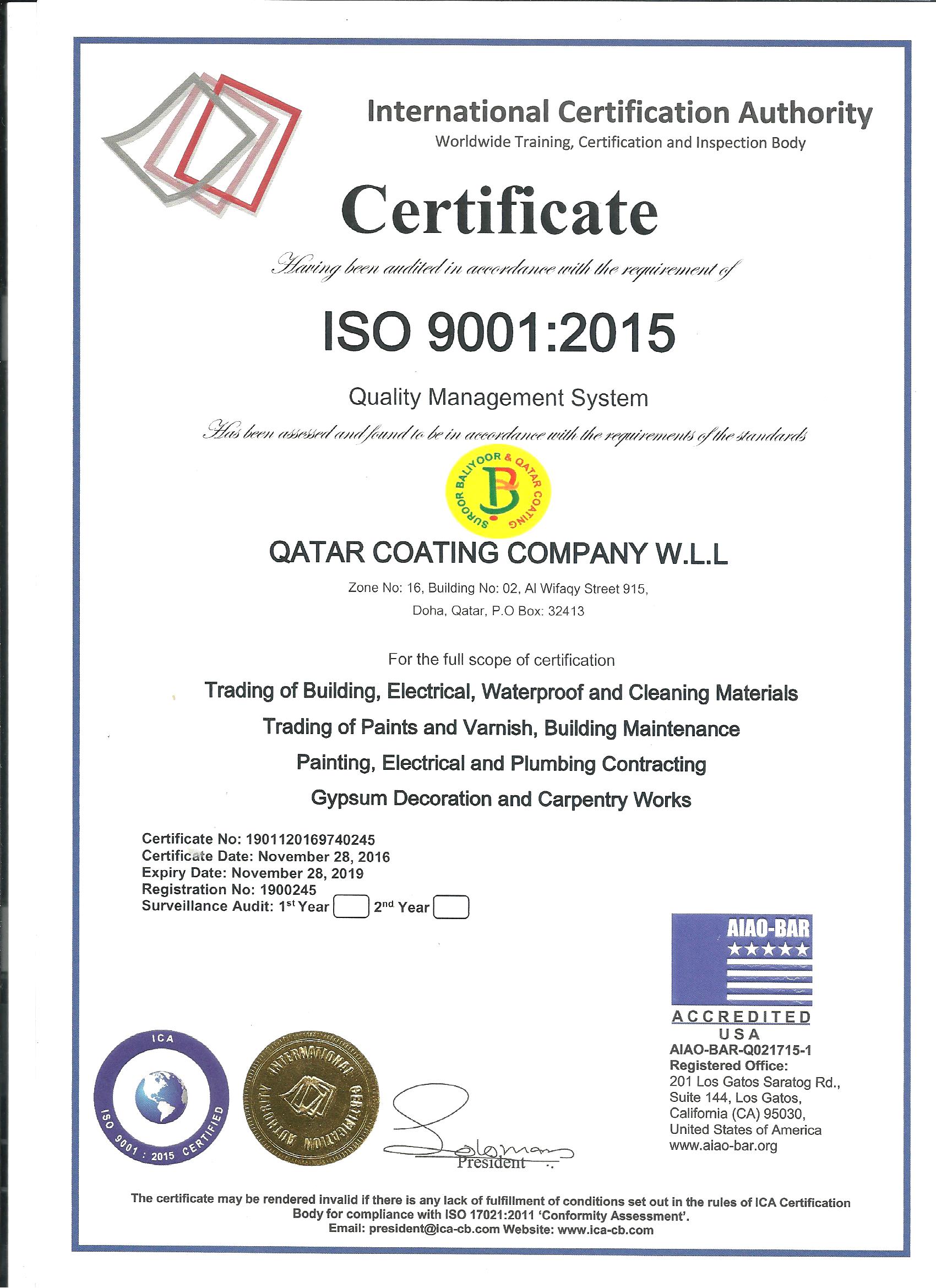 Company Profile – Qatar Coating Co. & Suroor Baliyoor